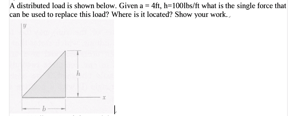 Solved: A Distributed Load Is Shown Below. Given A 4ft, H ... | Chegg.com