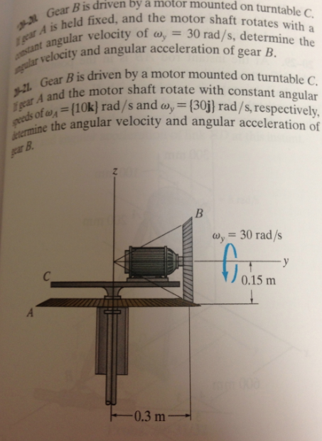 Solved Gear B is driven by a motor mounted on turntable C. | Chegg.com