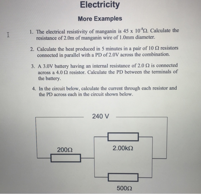 Solved The electrical resistivity of manganin is 45 x 10^-8 | Chegg.com