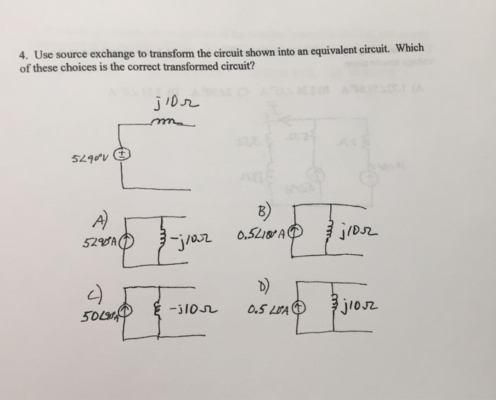 Solved Use source exchange to transform the circuit shown | Chegg.com