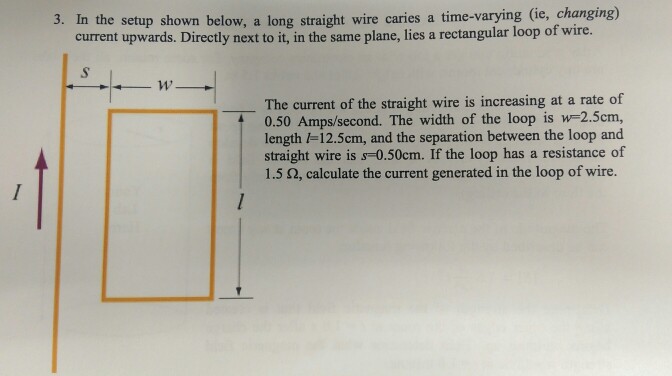 Solved In the setup shown below, a long straight wire | Chegg.com