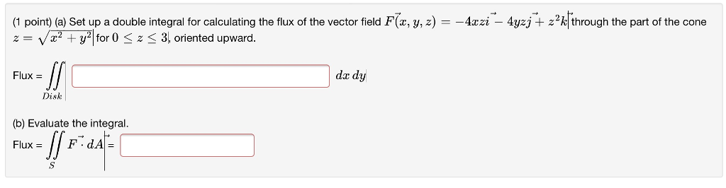 Solved (1 point) (a) Set up a double integral for | Chegg.com