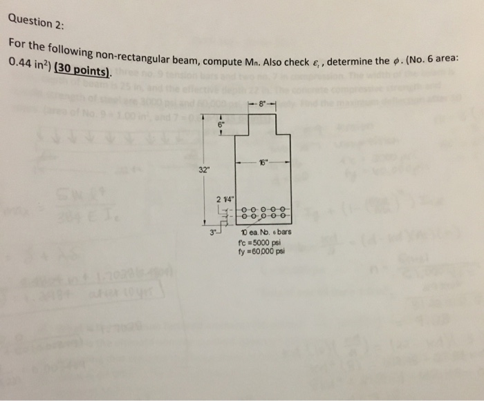 Solved For the following non-rectangular beam, compute Mn. | Chegg.com