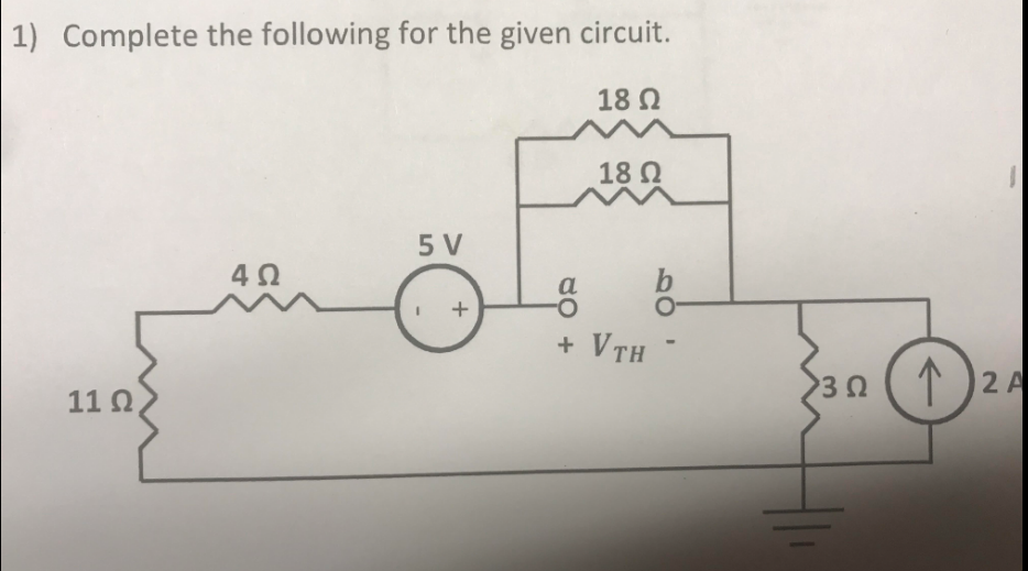 Solved a. Find Rth between terminals a and b b. Find Vth | Chegg.com