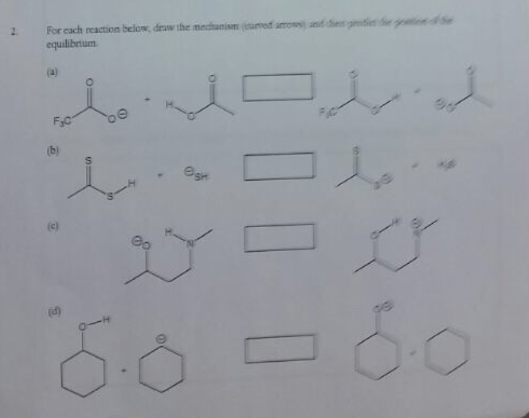 Solved 2. For cach reaction below, draw the mechanism | Chegg.com