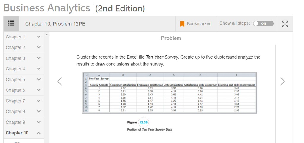 Solved Cluster the records in the Excel file Ten Year | Chegg.com