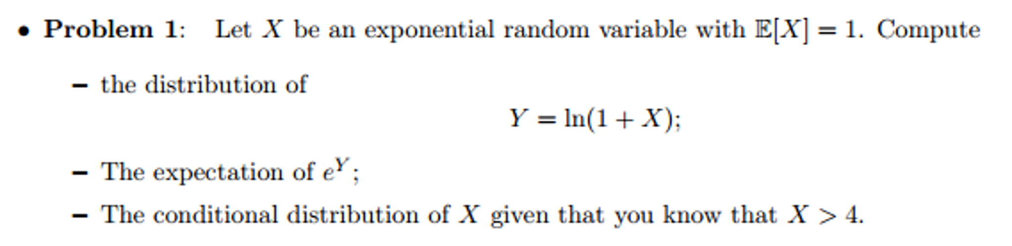 Solved Let X be an exponential random variable with E[X] = | Chegg.com