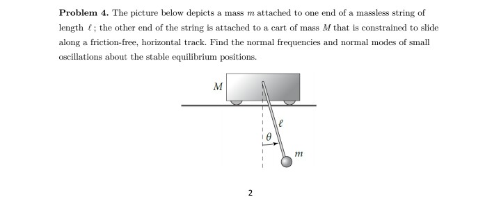 Solved Problem 4. The picture below depicts a mass m | Chegg.com