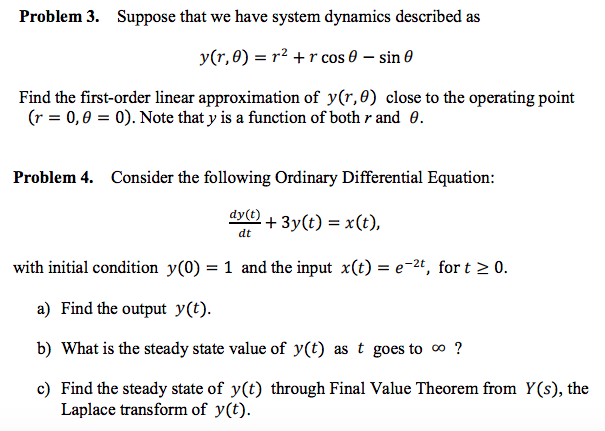 Solved Problem 3. Suppose that we have system dynamics | Chegg.com