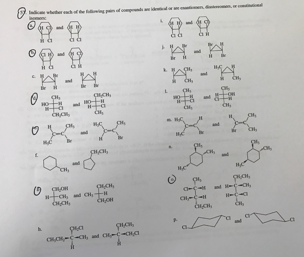 Solved Indicate whether each of the following pairs of | Chegg.com
