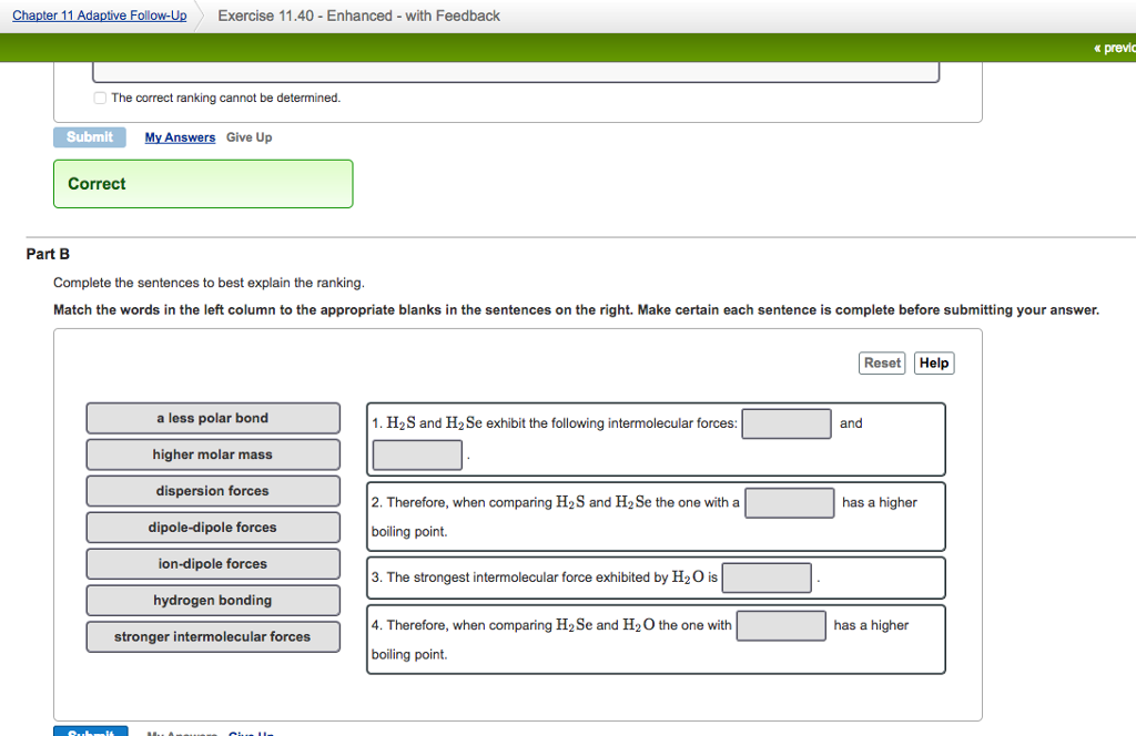 Solved Complete the sentences to best explain the ranking. | Chegg.com