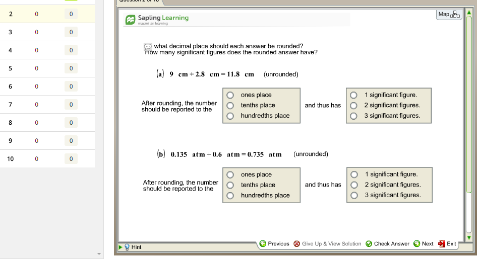 Solved What decimal place should each answer be rounded? How | Chegg.com