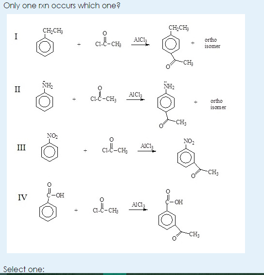 Solved Only one rxn occurs which one? Select one: | Chegg.com