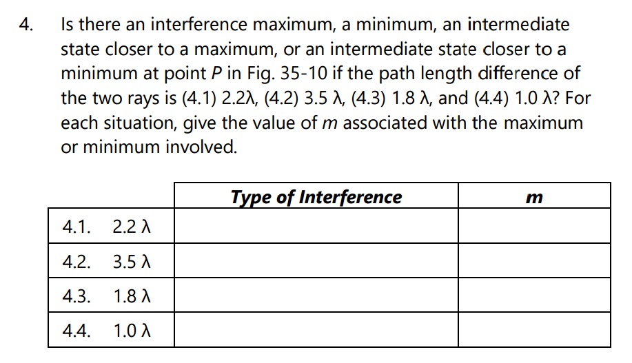 Is there an interference maximum, a minimum, an | Chegg.com