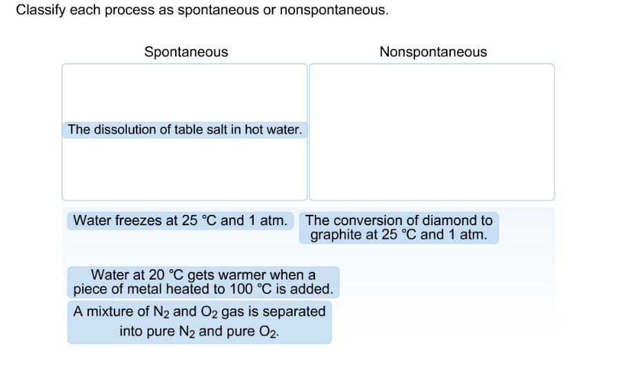 Solved Classify each process as spontaneous or | Chegg.com Solved Classify each process as spontaneous or | Chegg.com