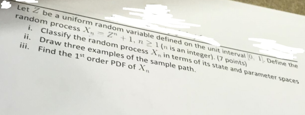 Solved Let Z be a uniform random variable defined on the | Chegg.com