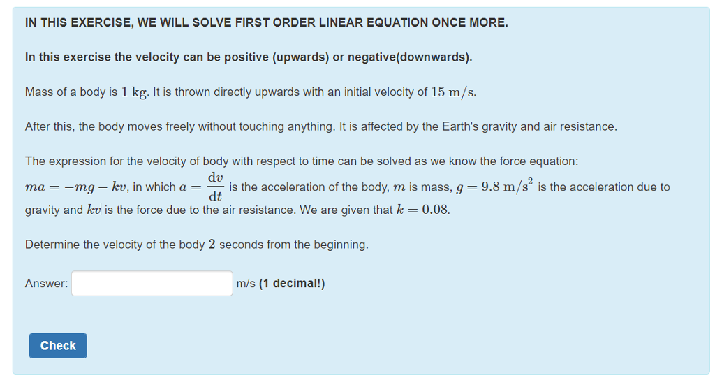 Solved IN THIS EXERCISE, WE WILL SOLVE FIRST ORDER LINEAR | Chegg.com