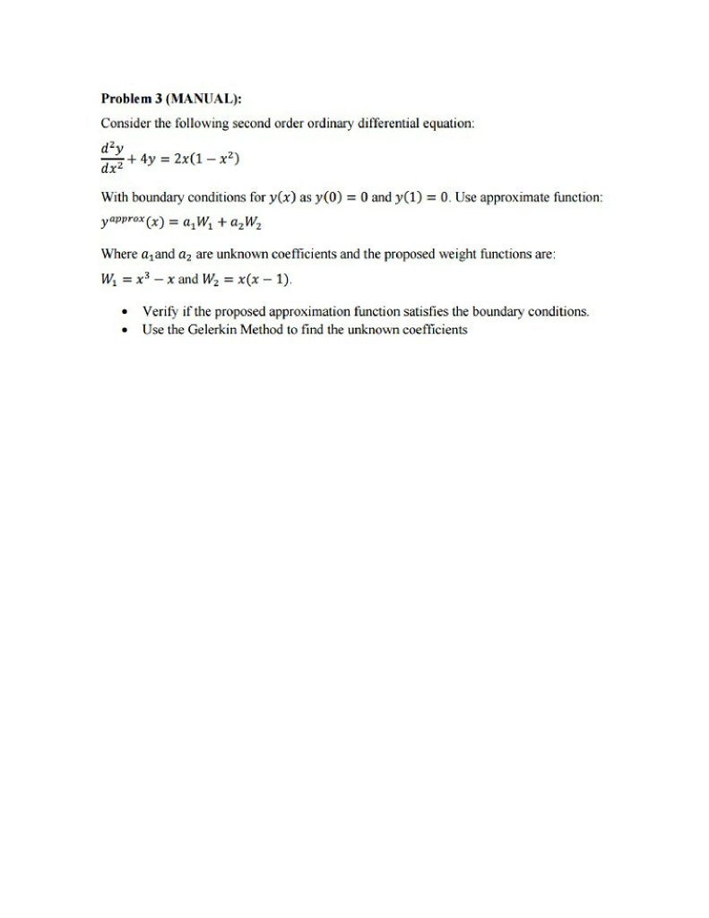 Solved Consider the following second order ordinary | Chegg.com