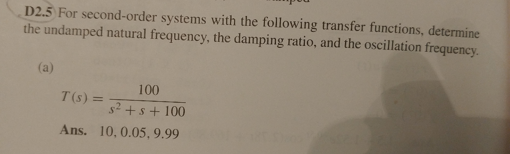 Solved For the second-order systems with the following | Chegg.com