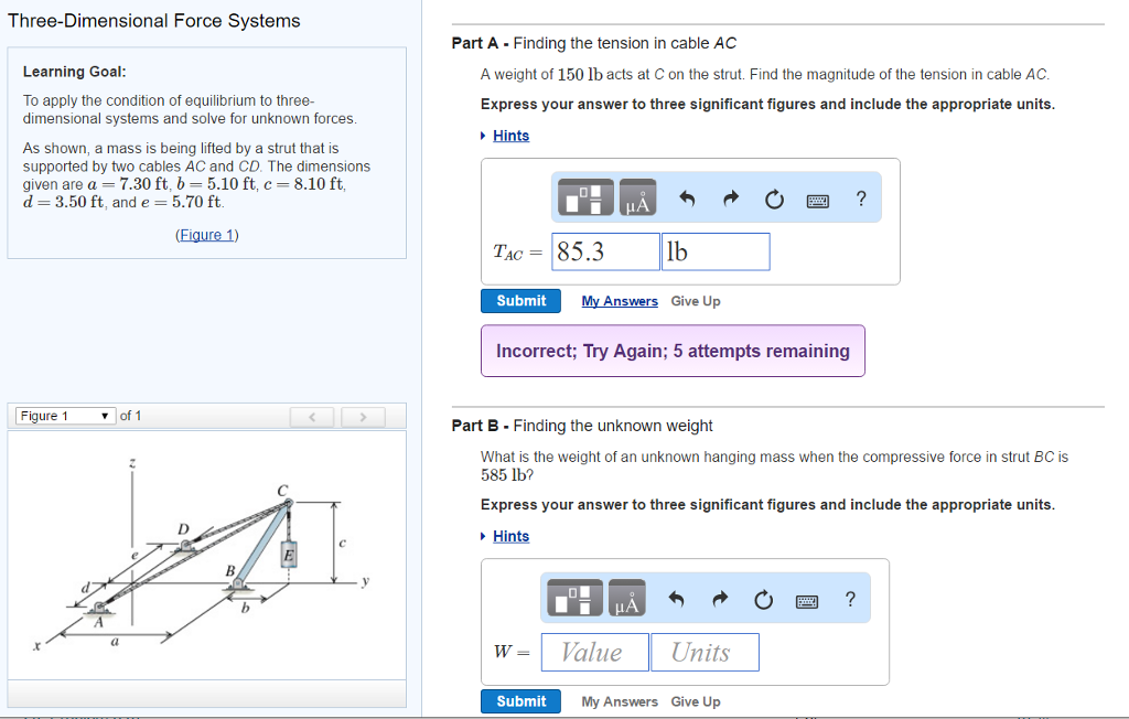 Solved Three-Dimensional Force Systems Part A Finding the | Chegg.com