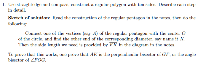 Solved Use straightedge and compass, construct a regular | Chegg.com