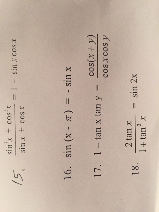 Solved sin^3x + cos^3x/sin x + cos x = 1 - sin x cos x sin | Chegg.com