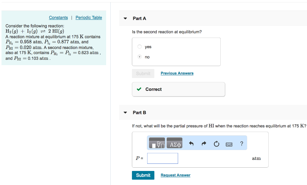 Solved Constants Periodic Table PartA Consider the following | Chegg.com