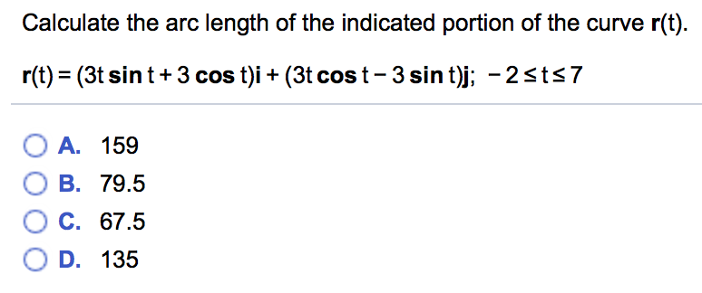 Solved Calculate the arc length of the indicated portion of | Chegg.com