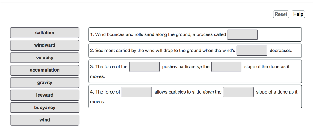 Solved Reset Help saltation 1. Wind bounces and rolls sand | Chegg.com