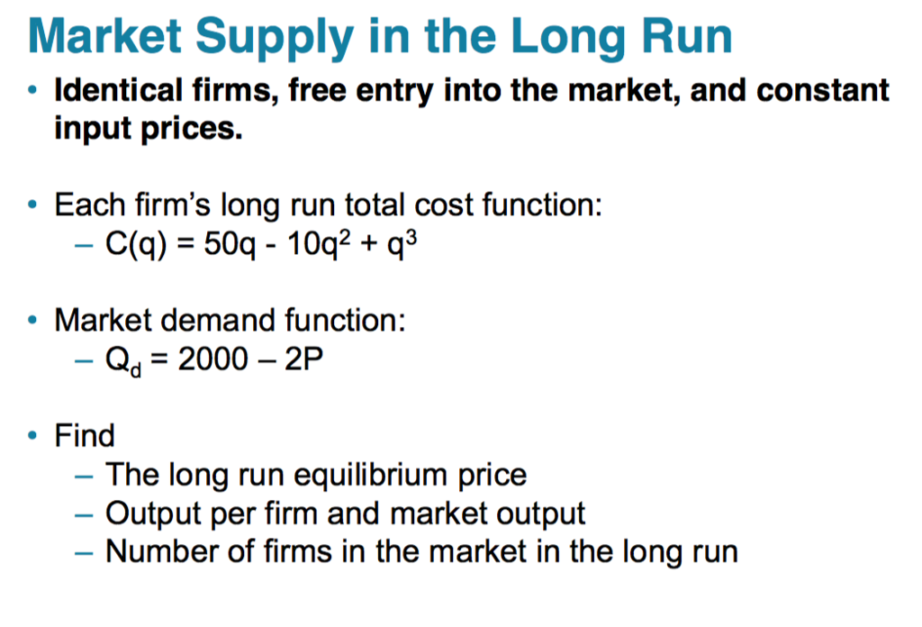 Solved Market Supply in the Long Run input prices. Each | Chegg.com