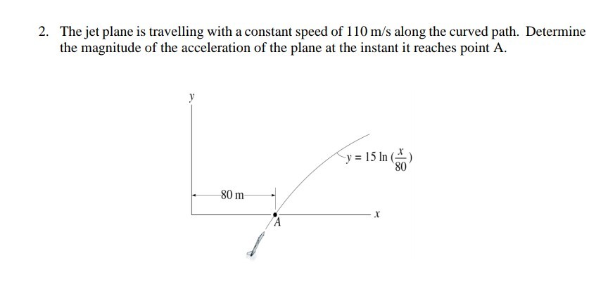 Solved 2. The jet plane is travelling with a constant speed | Chegg.com