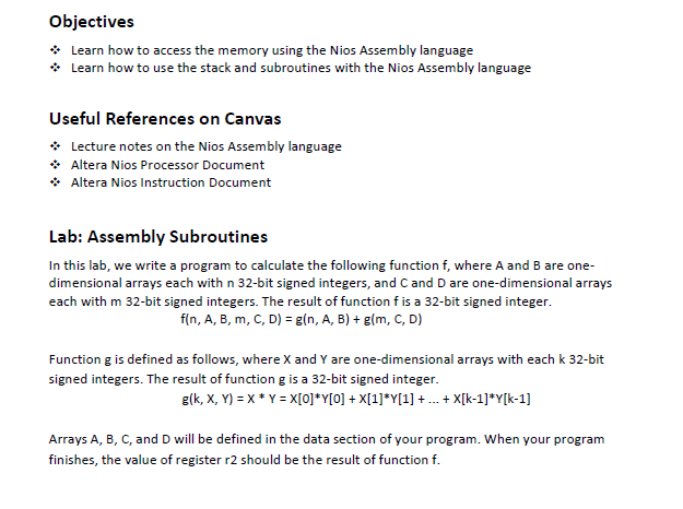 Solved Objectives Learn how to access the memory using the | Chegg.com