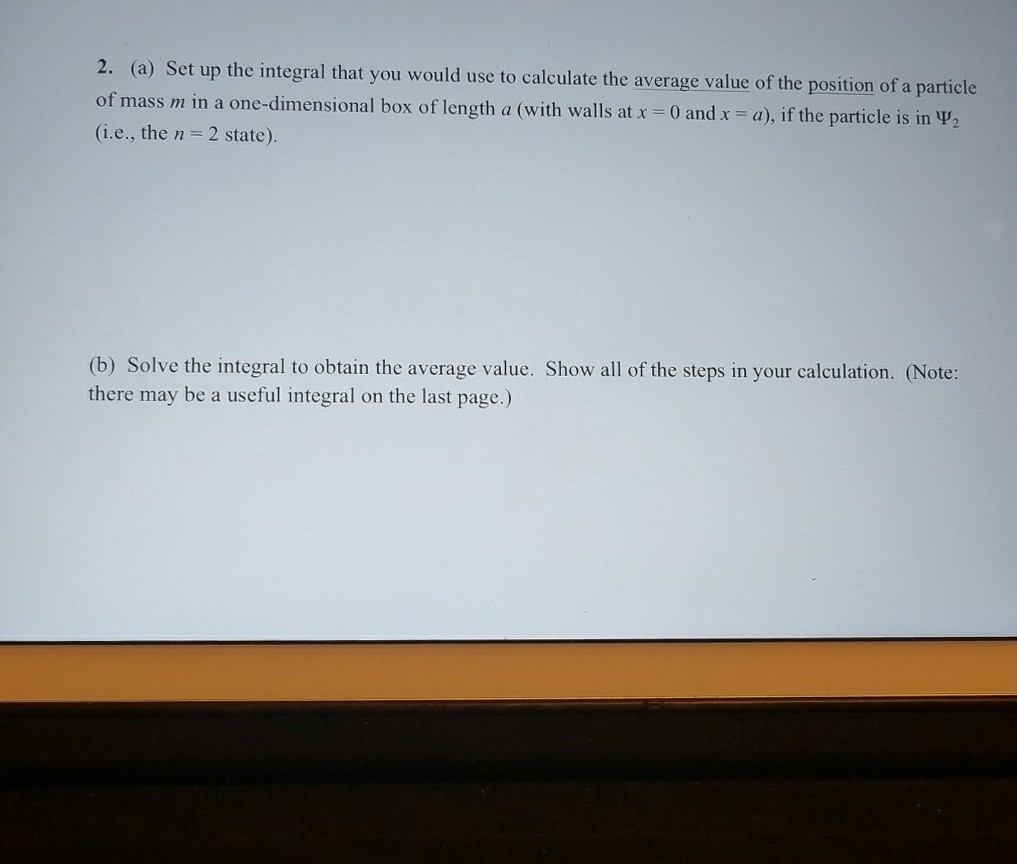 Solved 2. (a) Set up the integral that you would use to | Chegg.com