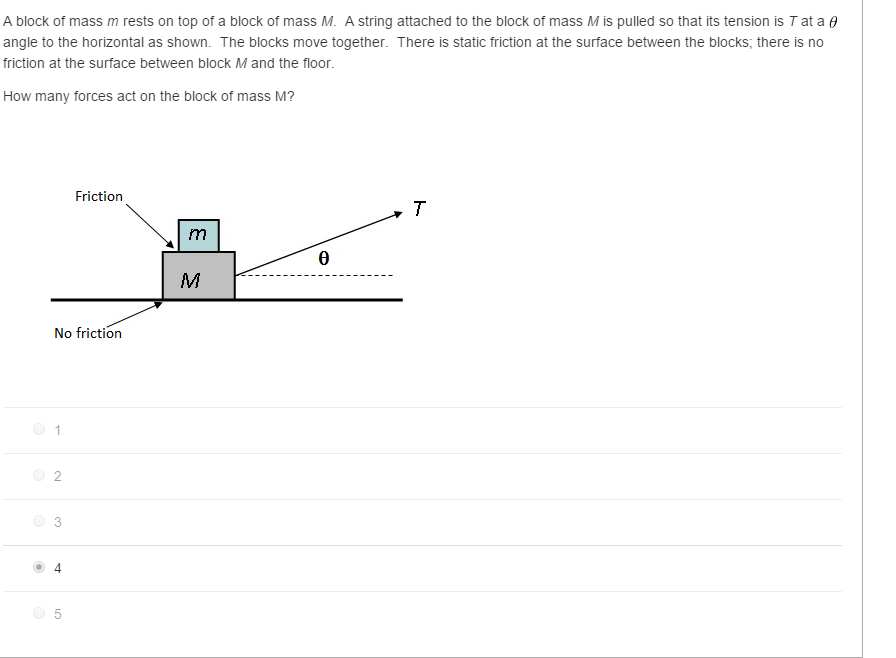 Solved A block of mass m rests on top of a block of mass M. | Chegg.com