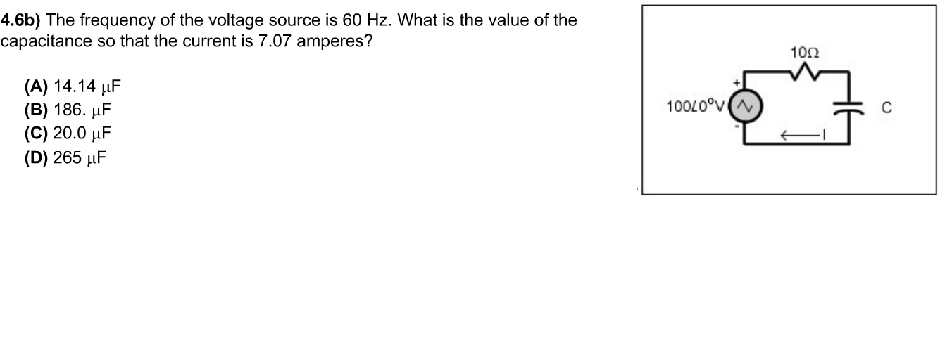 Solved The Frequency Of The Voltage Source Is 60 Hz What Is Chegg