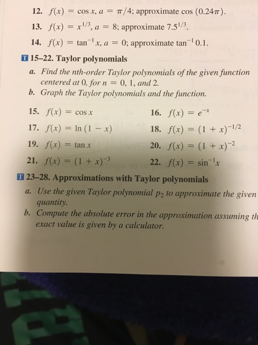 Solved A) find the nth order Taylor polynomial of the given | Chegg.com