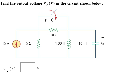 Solved Find the output voltage v0 (t) in the circuit shown | Chegg.com