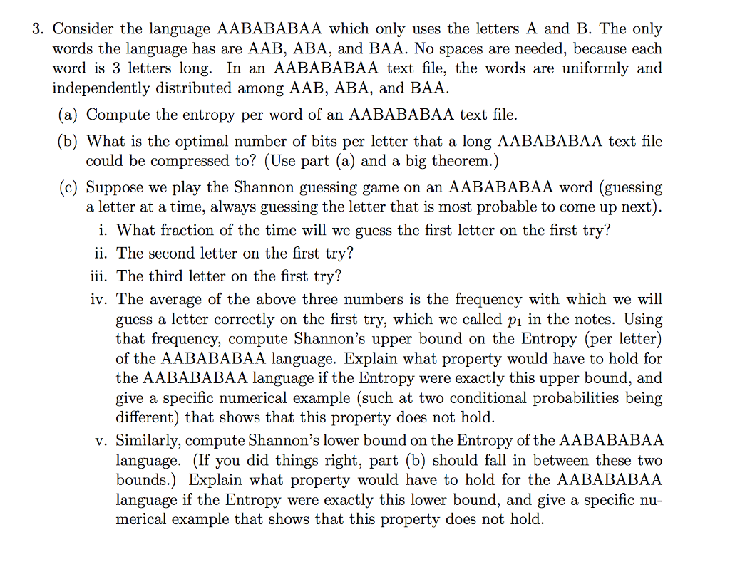 Consider the language AABABABAA which only uses the | Chegg.com