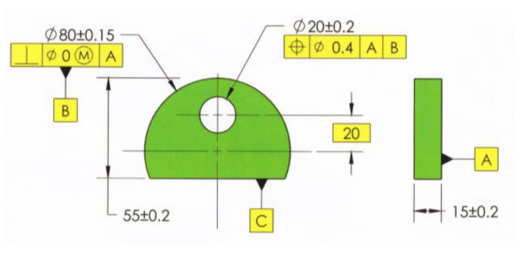 Solved In the drawing below, the datum feature C is not | Chegg.com