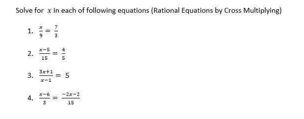 Solved Solve for x in each of following equations (Rational | Chegg.com