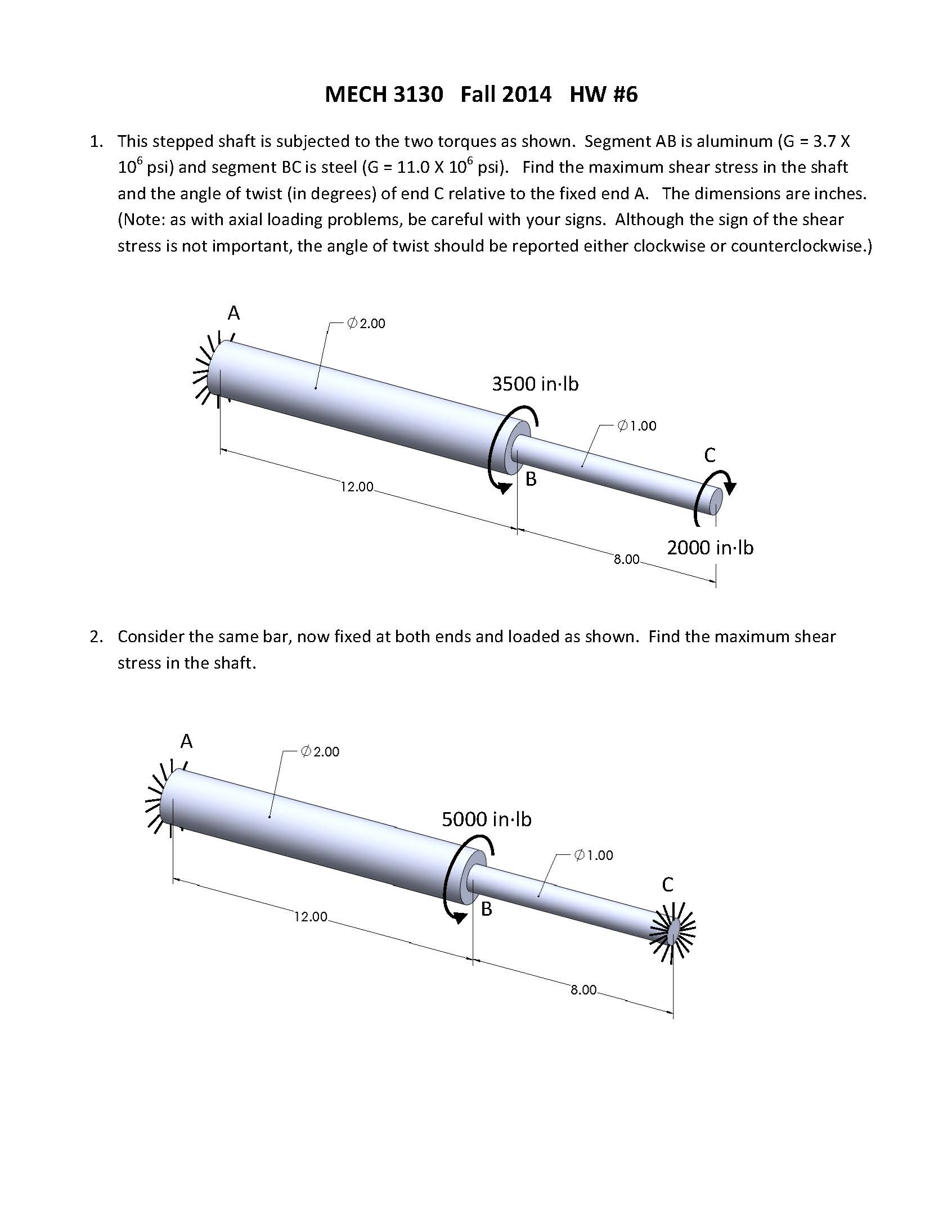 Solved This stepped shaft is subjected to the two torques as | Chegg.com