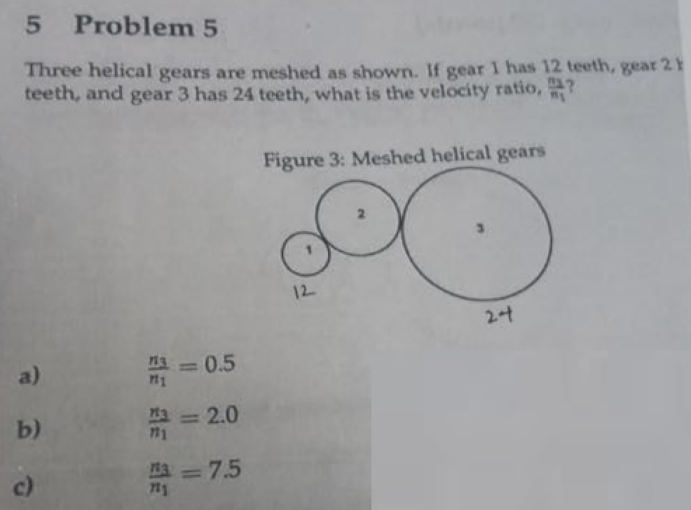 Solved 5 Problem 5 Three helical gears are meshed as shown. | Chegg.com