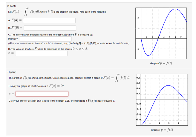 Solved 1) Let F(x) = x Integral 3 f (t) dt, where f (t) is | Chegg.com