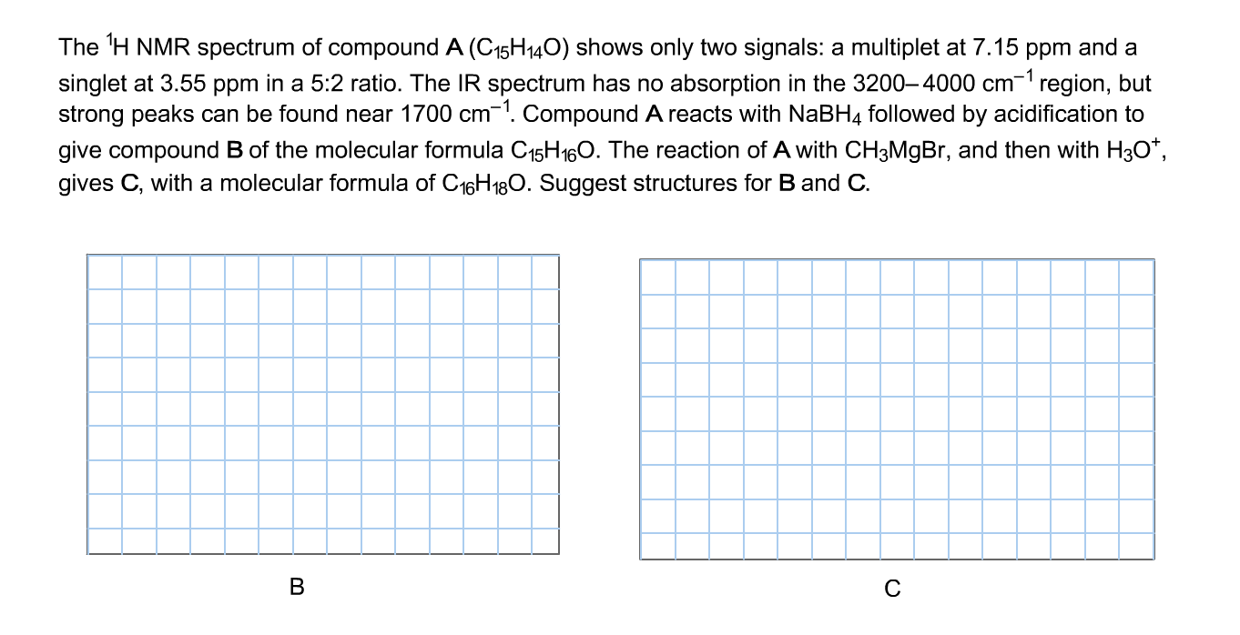 The 1H NMR spectrum of compound A (C15H14O) shows | Chegg.com