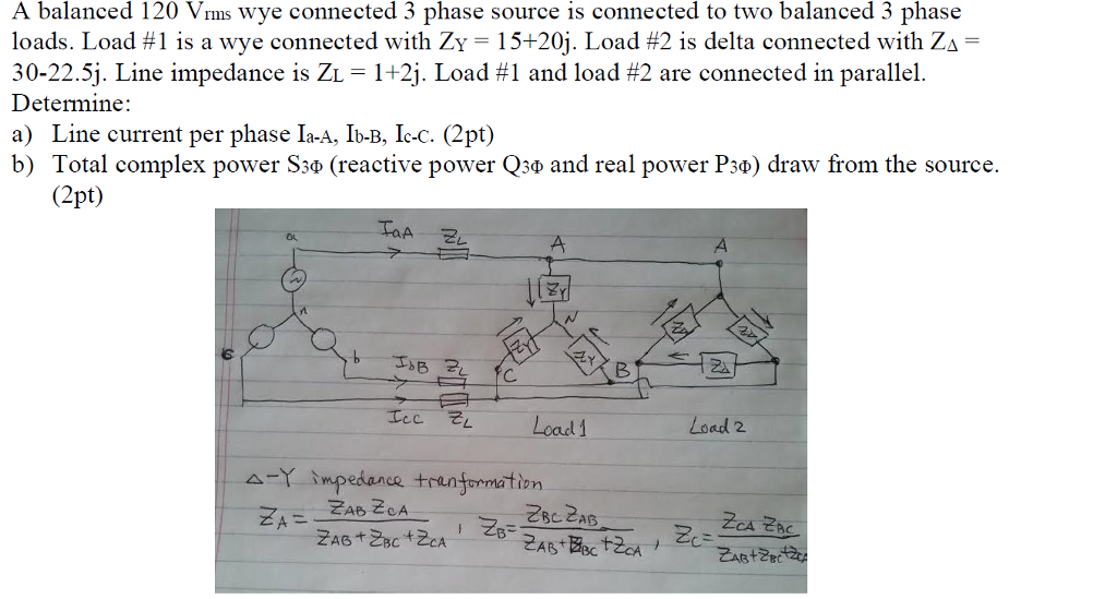 Solved A balanced 120 V_rms wye connected 3 phase source is | Chegg.com Solved A balanced 120 V_rms wye connected 3 phase source is | Chegg.com