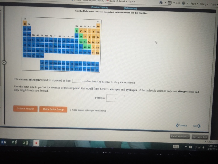 Solved The element nitrogen would be expected to form | Chegg.com