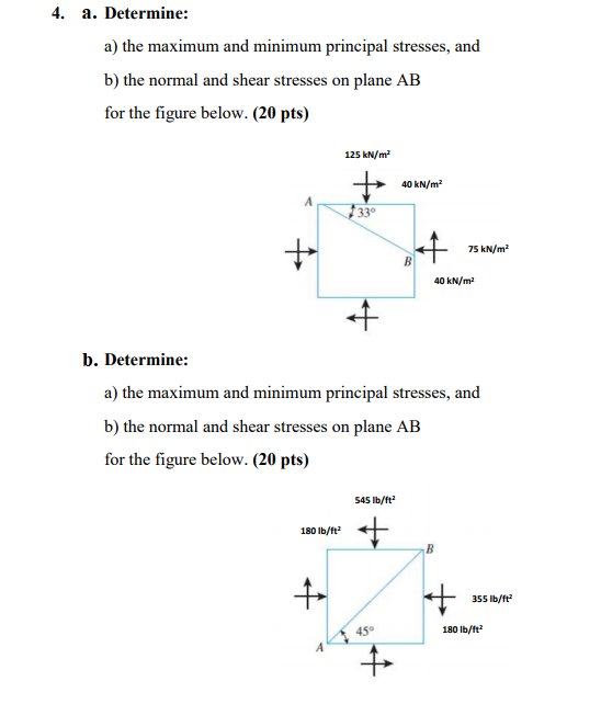 Solved 4. a. Determine: a) the maximum and minimum principal | Chegg.com