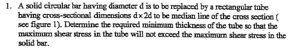 Solved 1. A solid circular bar having diameter d is to be | Chegg.com