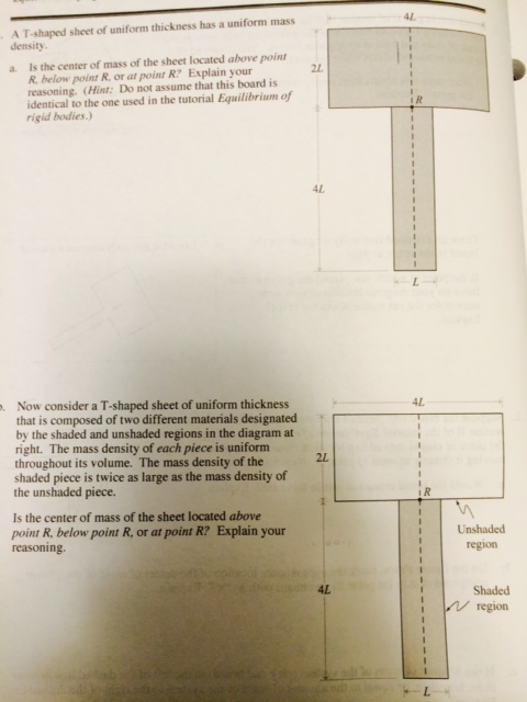 Solved A T-shaped sheet of uniform thickness has a uniform | Chegg.com