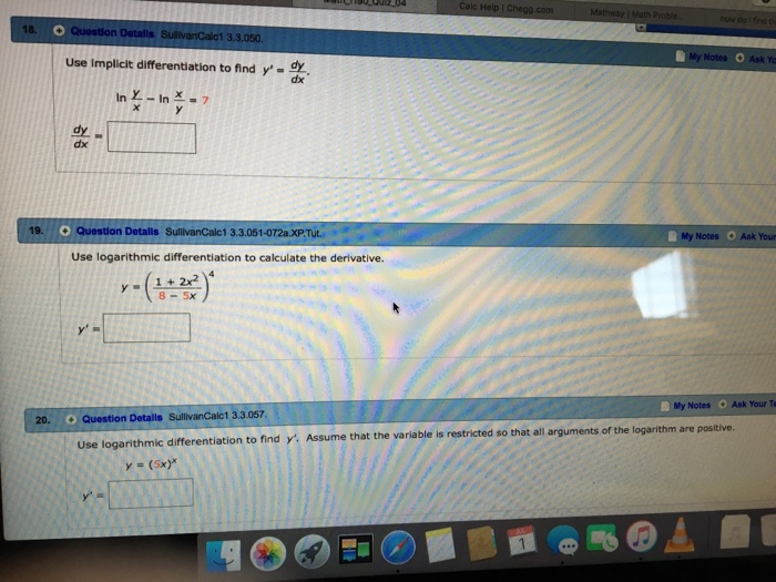 Solved Use Implicit differentiation to find y'= dy/dx. Ln | Chegg.com